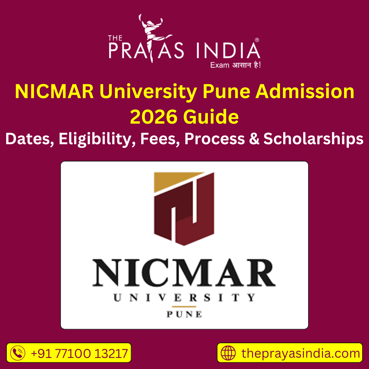 NICMAR University Pune Admission 2026 - The Prayas India