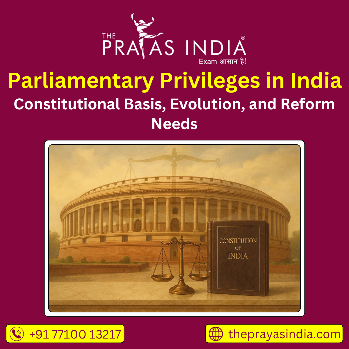 Parliamentary Privileges in India - The Prayas India