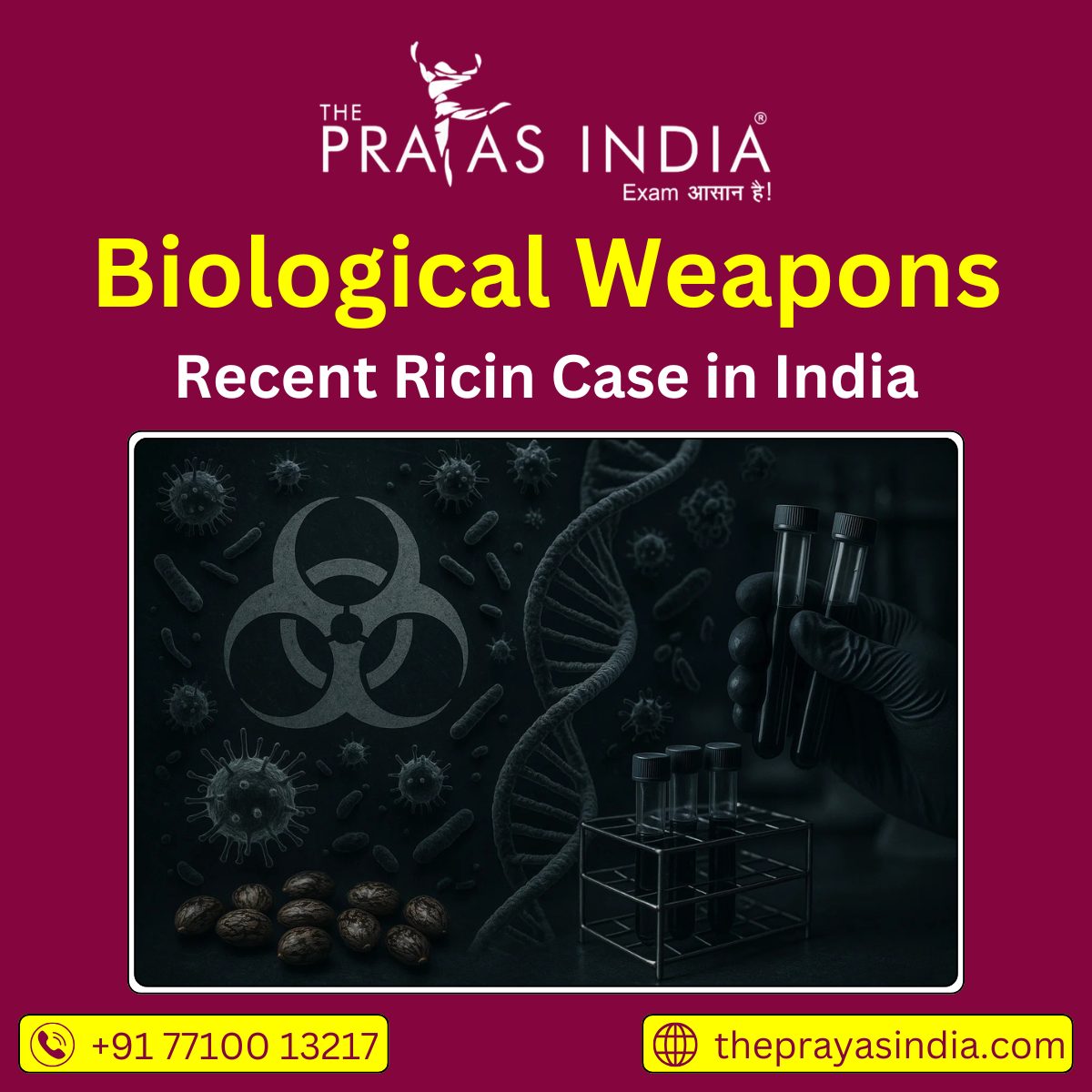 Biological Weapons - Recent Ricin Case in India
