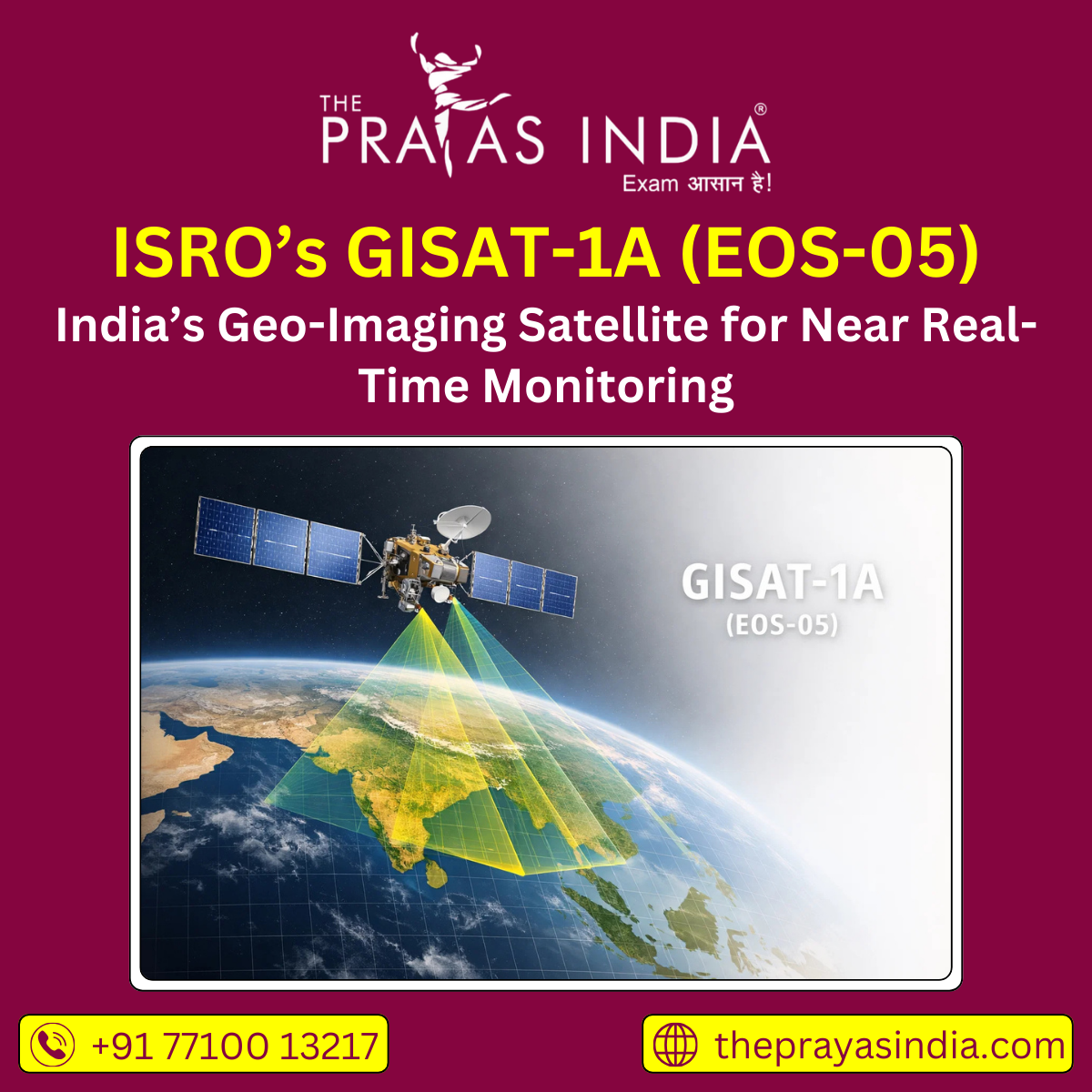 ISRO’s GISAT-1A (EOS-05) - The Prayas India