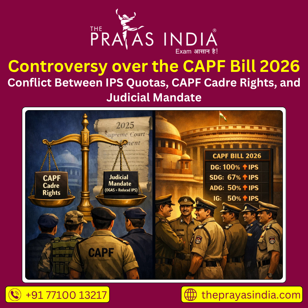 Controversy over the CAPF Bill 2026 - The Prayas India